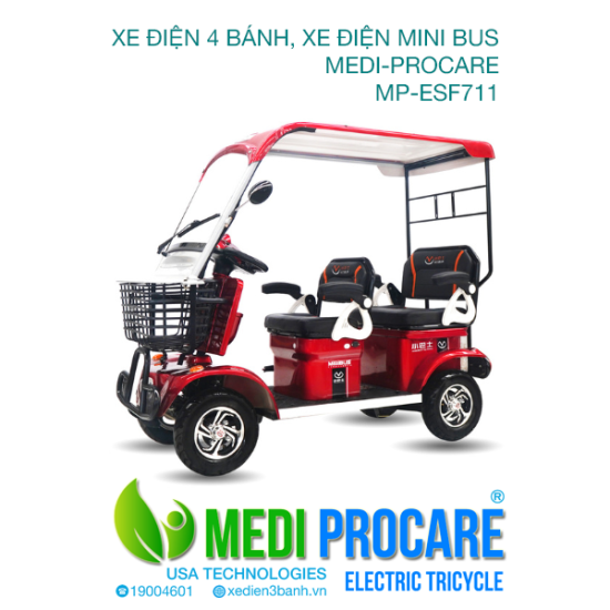 Xe điện 4 bánh có mái che, xe điện mini bus, giá rẻ MEDI-PROCARE MP ...