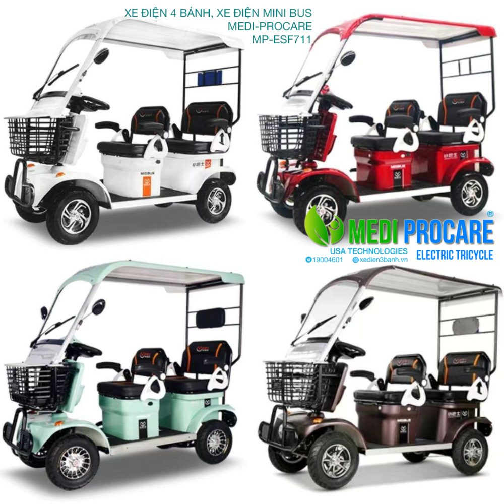 Xe điện 4 bánh có mái che, xe điện mini bus, giá rẻ MEDI-PROCARE MP ...