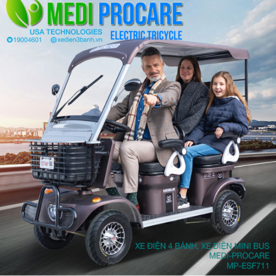 Xe điện 4 bánh có mái che, xe điện mini bus, giá rẻ MEDI-PROCARE MP ...